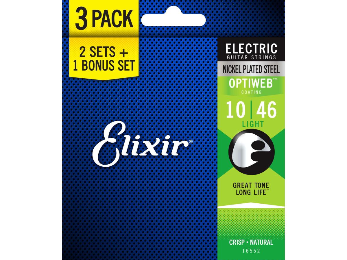 Elixir 16552 Optiweb Electric 10-46 - 3 Pack - BimotorDJ